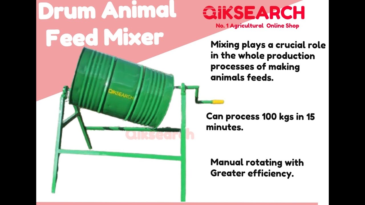 AFFORDABLE DRUM ANIMAL FEED MIXER FOR FARM USE - YouTube