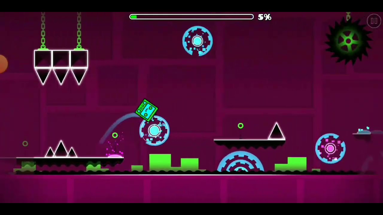 geometry dash but every time I touch the ground the level changes - YouTube