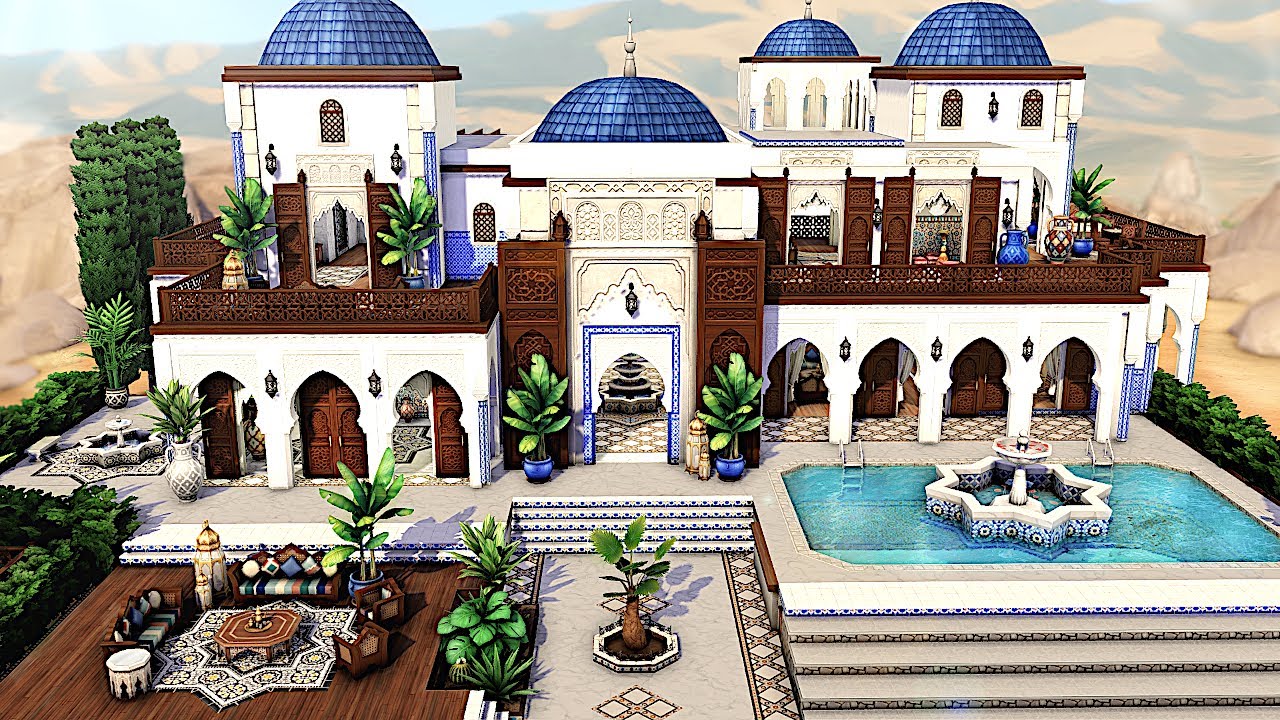 Moroccan Mansion 🛕 | The Sims 4 - Speed Build (NO CC) - YouTube
