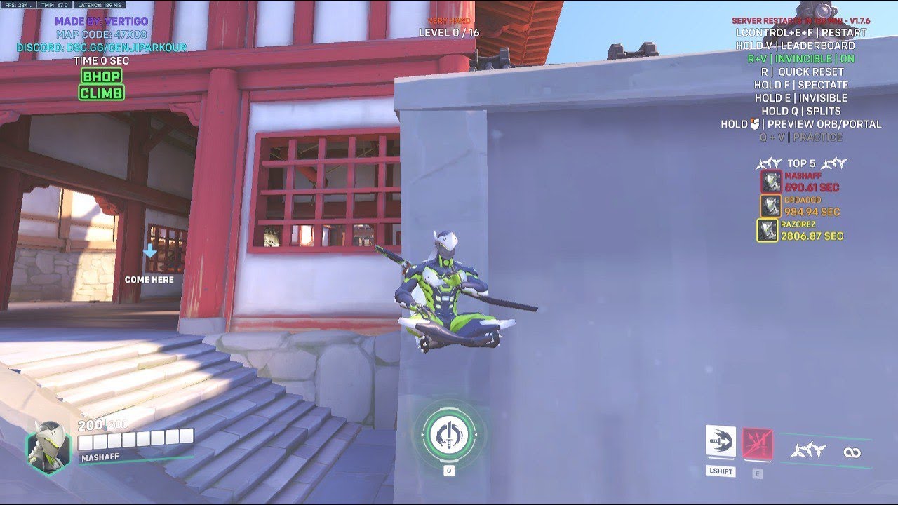Genji parkour Hanamura World record (Former) 890.35 by MashaFF (edited ...