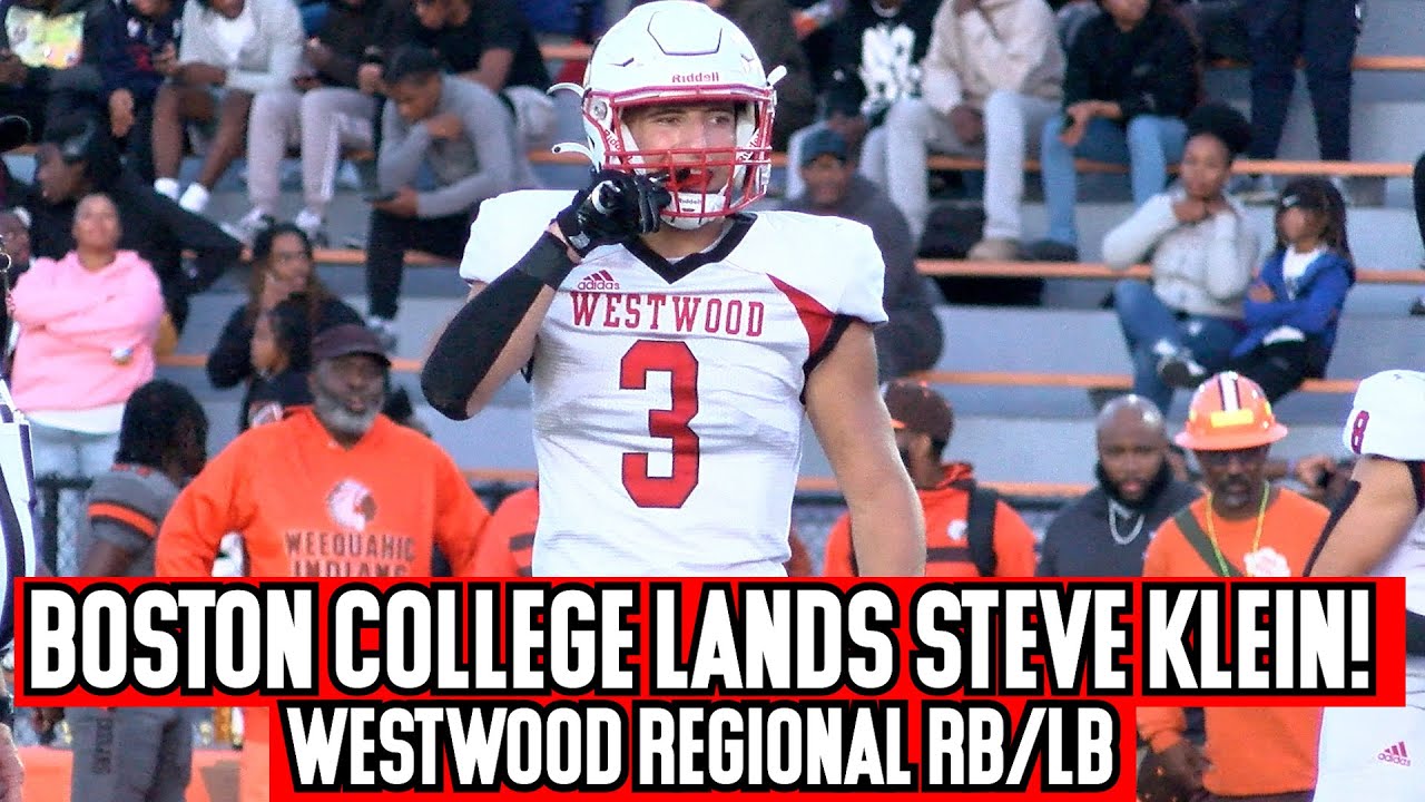 Steve Klein Commits to Boston College! | Westwood (NJ) LB/RB | Junior Season Highlights - YouTube
