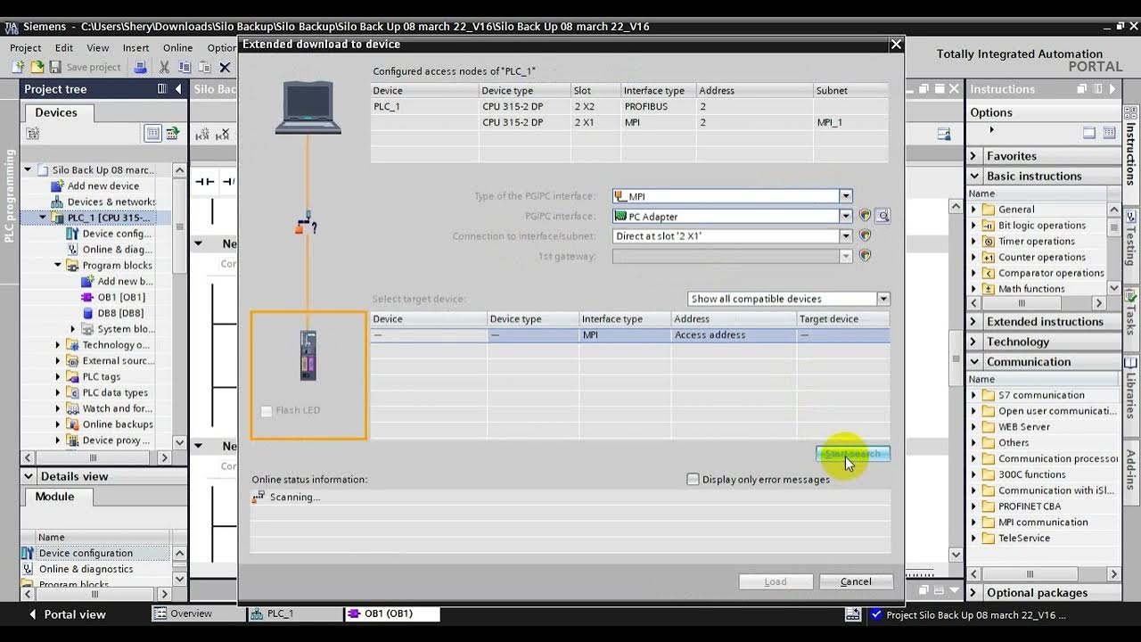 Siemens S7-300 PLC Program Download via TIA Portal - YouTube