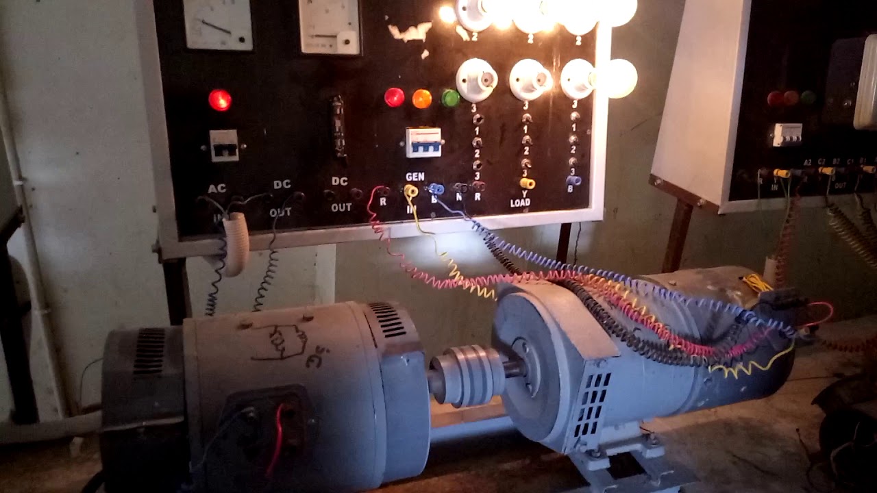 Control panel DC to AC generator practical - YouTube