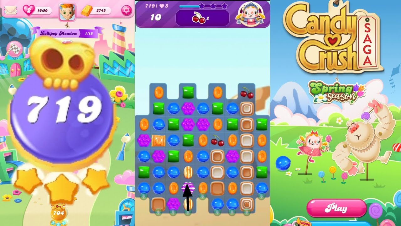 Candy crush saga level 719 । Hard level । No boosters । Candy crush 719 ...