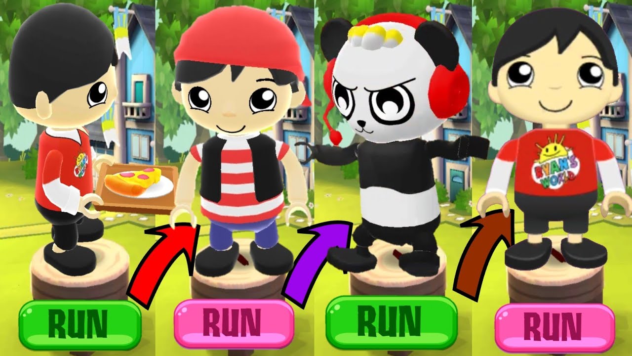 Tag with Ryan - Combo Panda vs Swab Ryan vs Lunchtime Ryan vs Red T ...