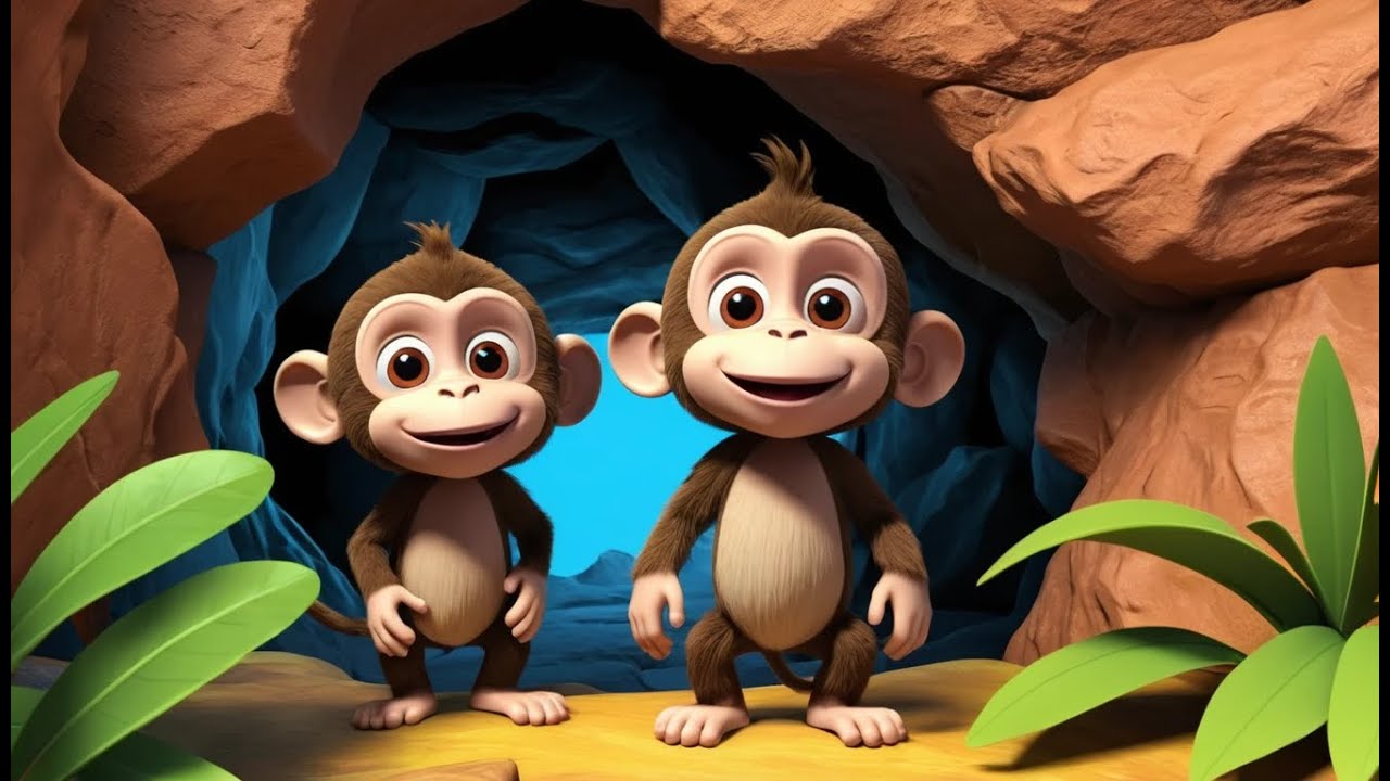 Monkey and the Hidden Cave Door 🐒🪨 | 3D Animated Nursery Rhyme | Fun ...