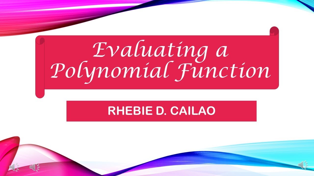 21 Evaluating A Polynomial Function Youtube