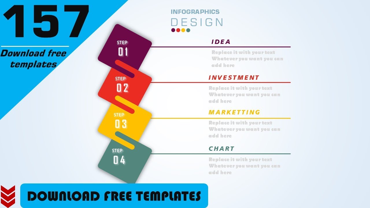 FOUR STEPS INTERCONNECTED SQUARE INFOGRAPHICS | DOWNLOAD FREE TEMPLATES ...