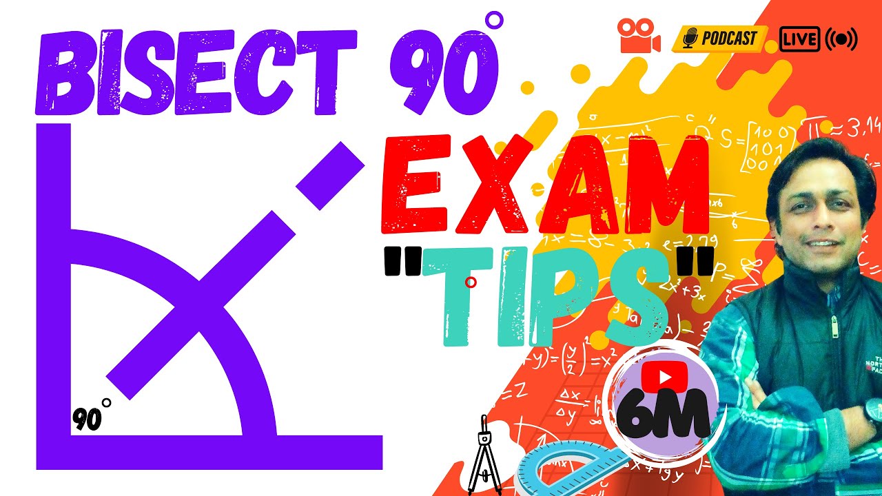 How to construct 45 degree angle with a compass | How to bisect 90 ...
