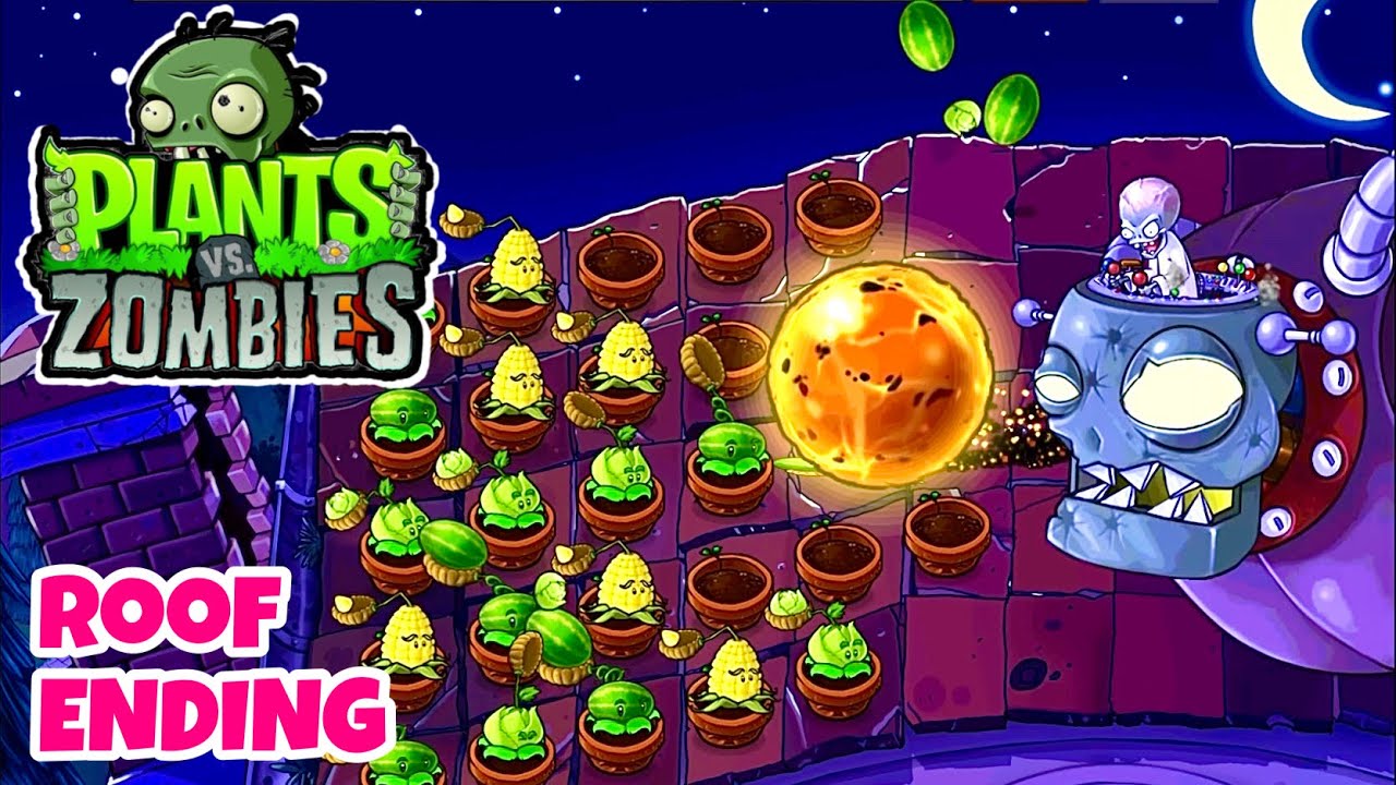 Plants Vs Zombies. ROOF Level (6-10) ENDING. Gameplay. (iOS, Android) # ...