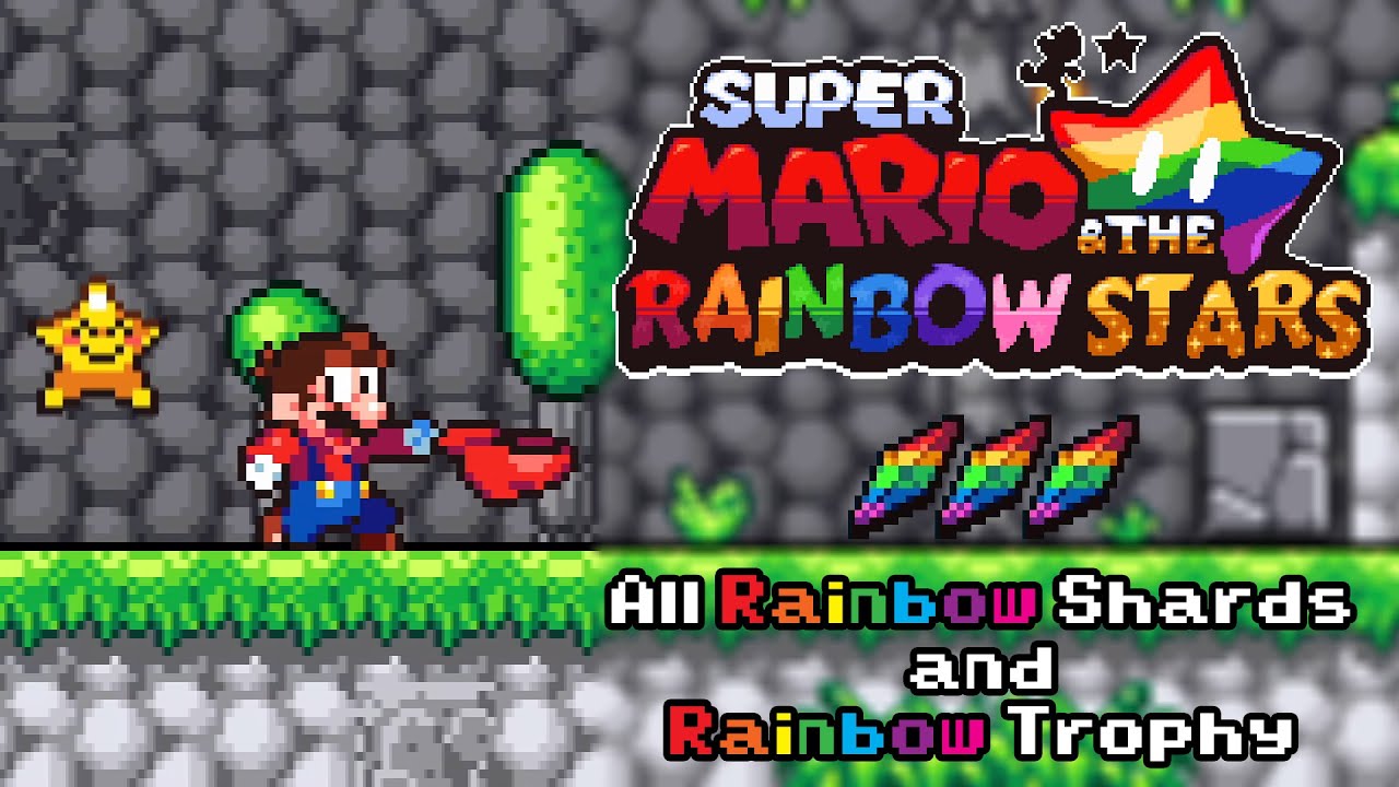 Super Mario & The Rainbow Stars - All Rainbow Shards + Rainbow Trophy ...