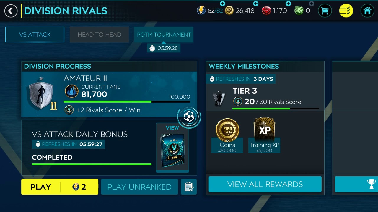 FIFA mobile division rivals - YouTube