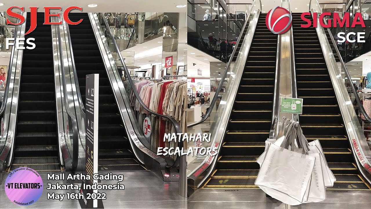 [4K] SJEC and SIGMA Escalators - Matahari Mall Artha Gading, Jakarta ...