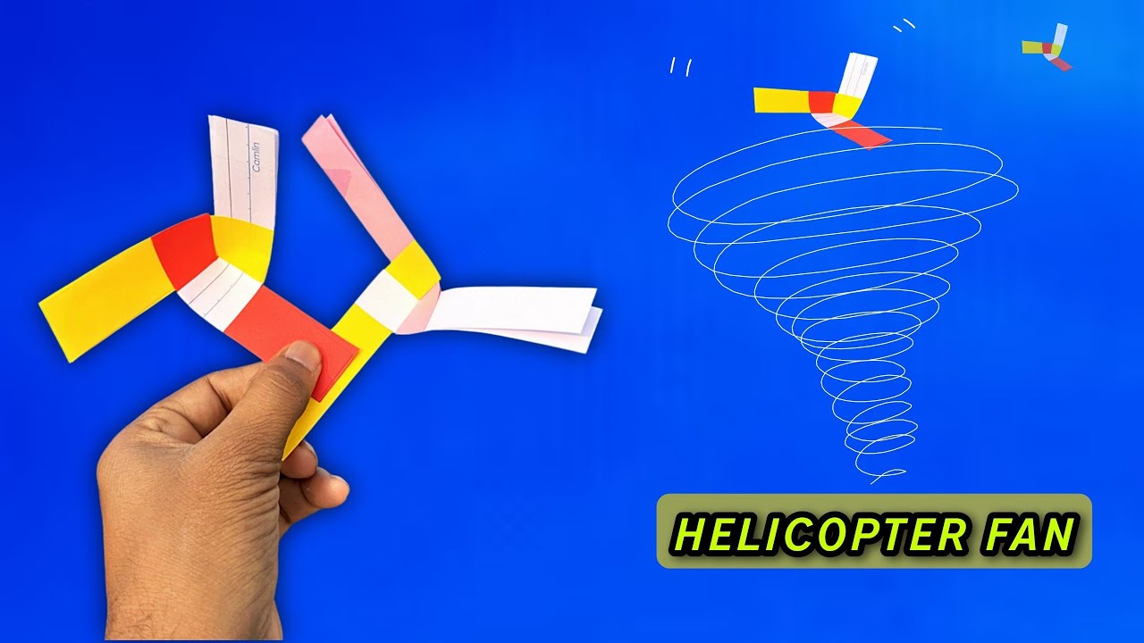 helicopter fan, flying paper toy, how to make new flying toy, paper ...