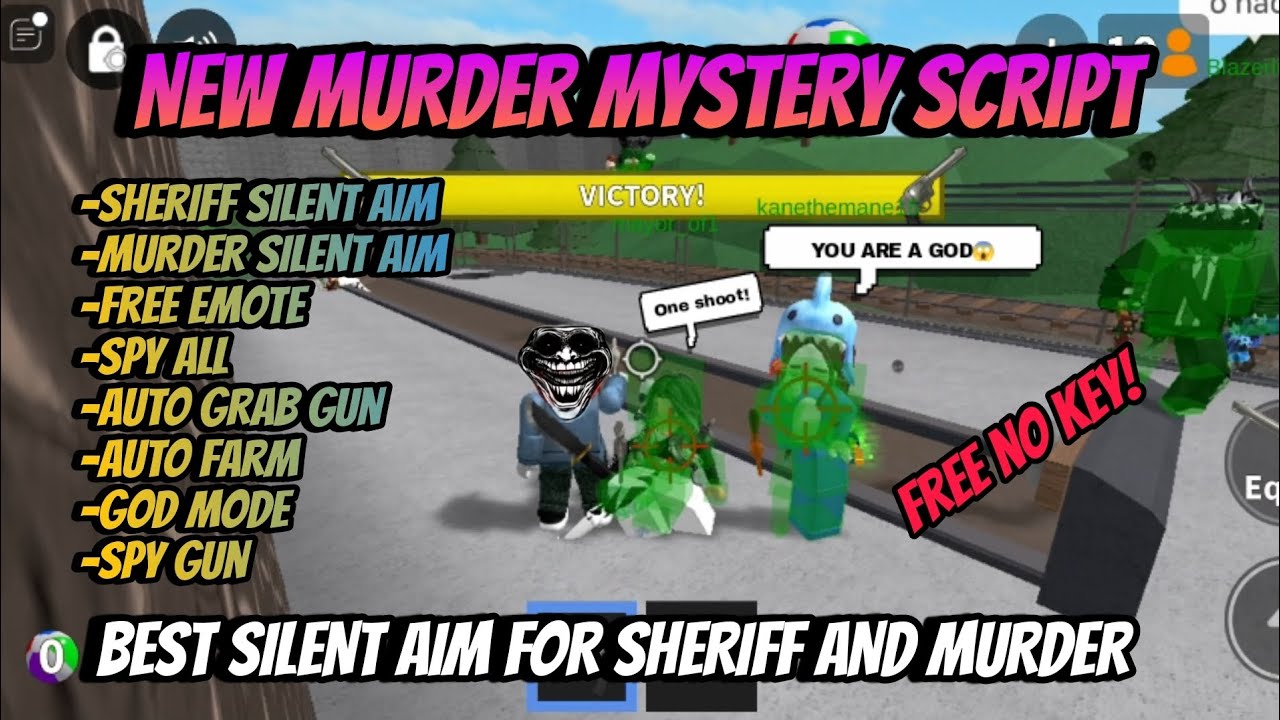 *GOD* Murder Mystery 2 Script BEST SILENT MM2 | Silent Aim, Free emote ...