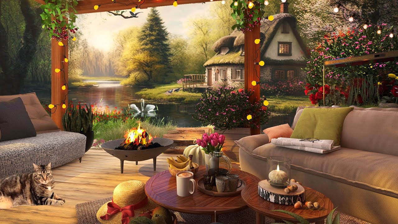 Peaceful Porch Garden Ambience - Start a Perfect day here! - YouTube