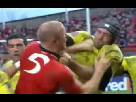 Paul O'Connell vs Jamie Cudmore Rugby Fight, 2008