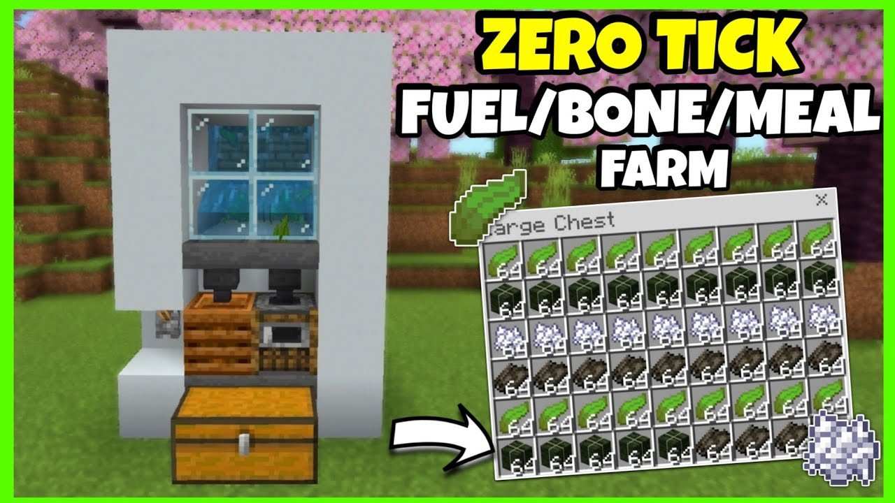 NEWEST 1.21 ZERO-TICK KELP/FUEL/BONEMEAL FARM in Minecraft Bedrock And ...