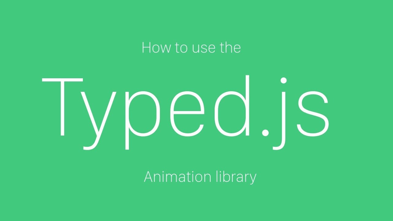 How To Use Typedjs Youtube