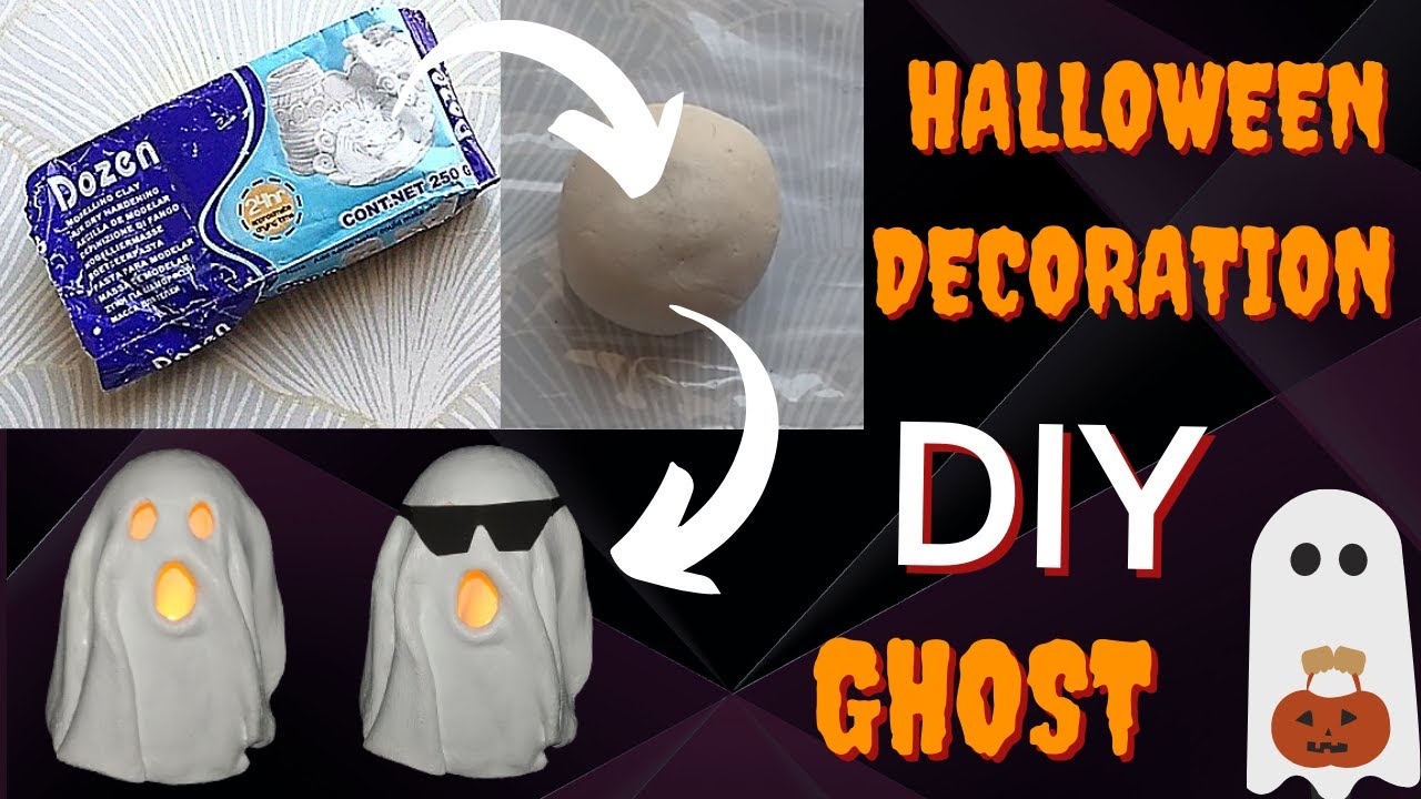 DIY Clay Ghost | Halloween Craft | @ArtquakebyPrabh - YouTube