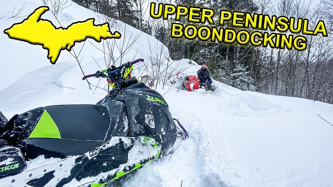 Powerline Boondocking UP Michigan - Alpha One & Skidoo Summit - YouTube