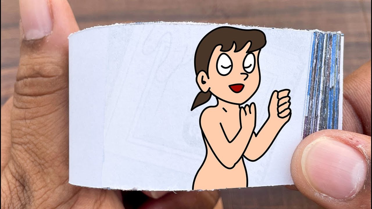 Doraemon Cartoon Flipbook #271 | Nobita Saw Shizuka Bathing Flip Book ...
