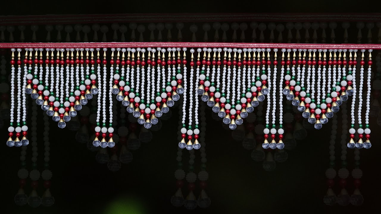 DIY Door Hanging Toran Design || Beautiful Pearl Toran Making at Home ...
