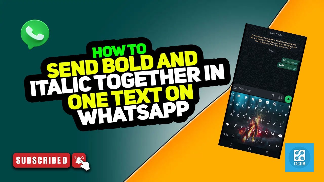 How to Send Bold and Italic Together in One Text on WhatsApp 2025 - YouTube