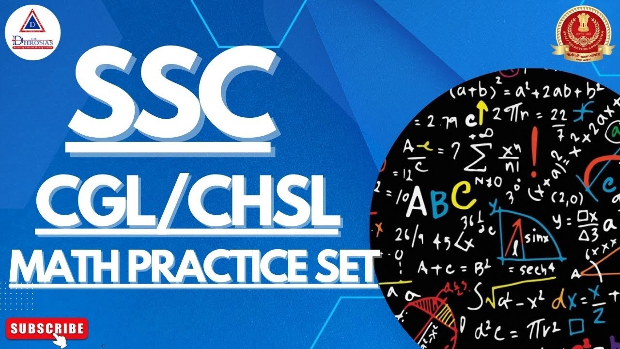 SSC CGL/CHSL Math Practice Set #ssc #ssccgl2023 #sscmaths #practiceset ...