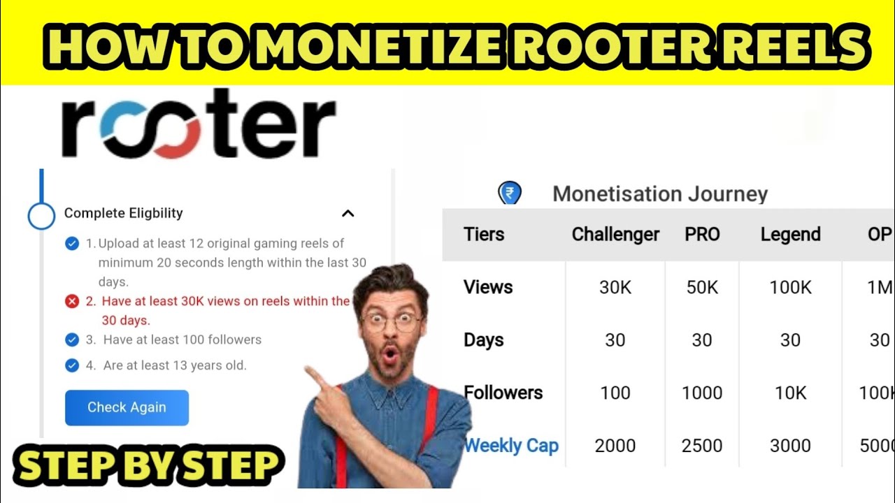 How to monetize rooter reels/rooter reels monetize kaise kre/how to fix ...