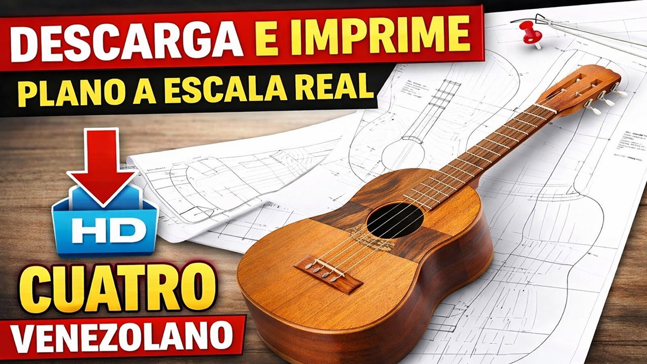 Como Hacer CUATRO VENEZOLANO TRADICIONAL - Planos a Tamaño Real - YouTube