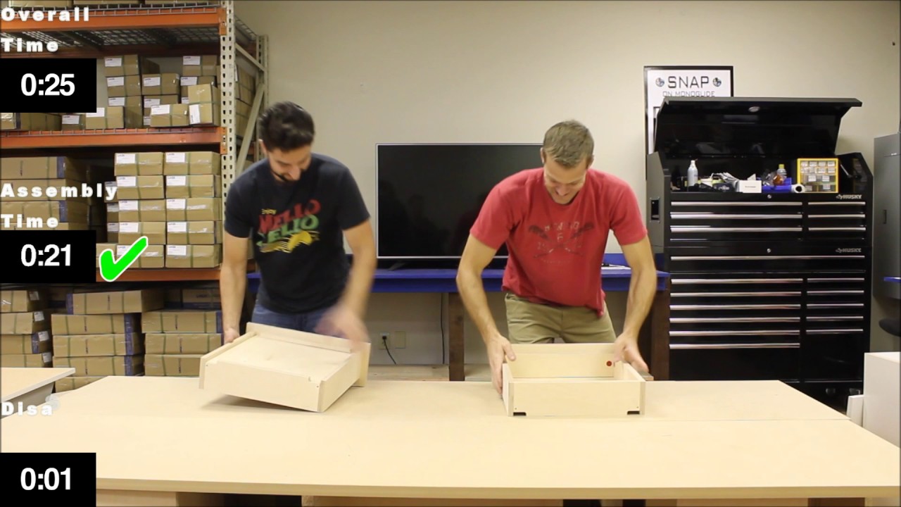 5 Piece Drawer box assembled in 21 seconds! - YouTube