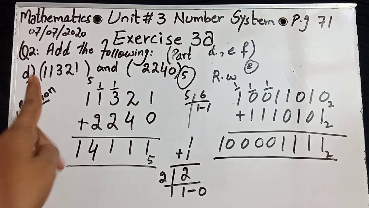 Addition .Ex 3a. Q no 2 - YouTube