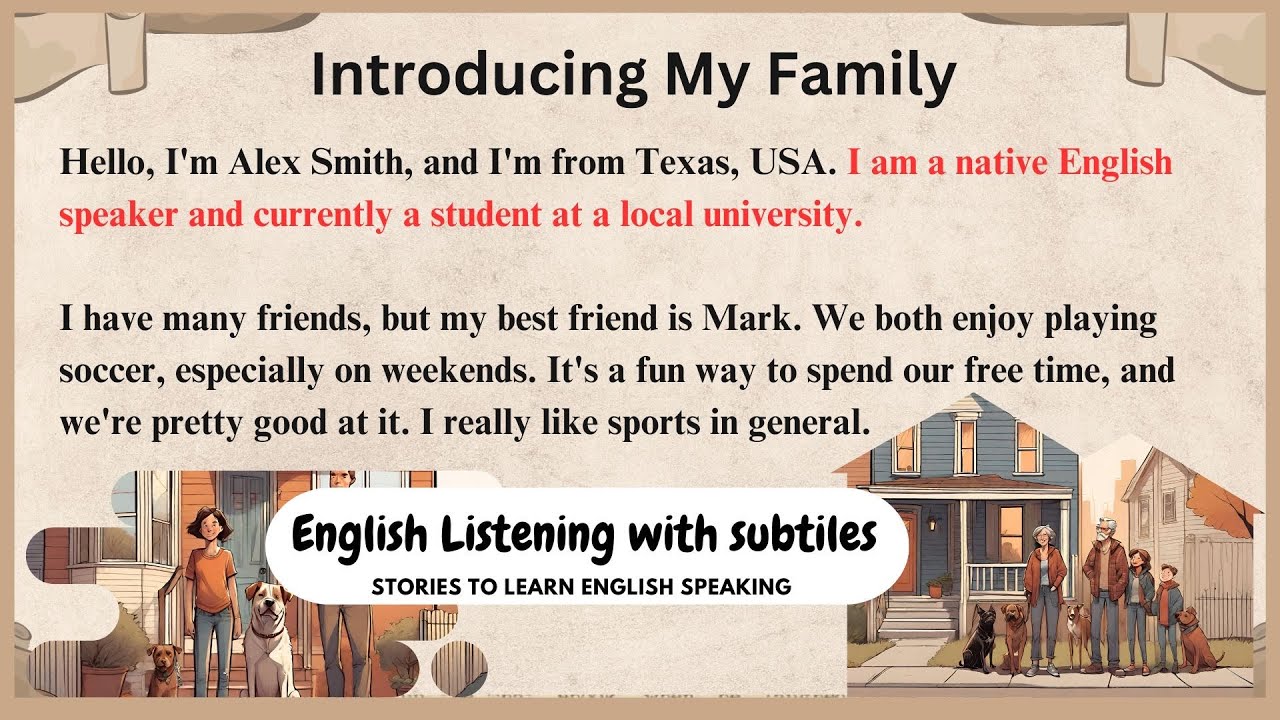 Improve your English (Introducing My Family) | English listening ...