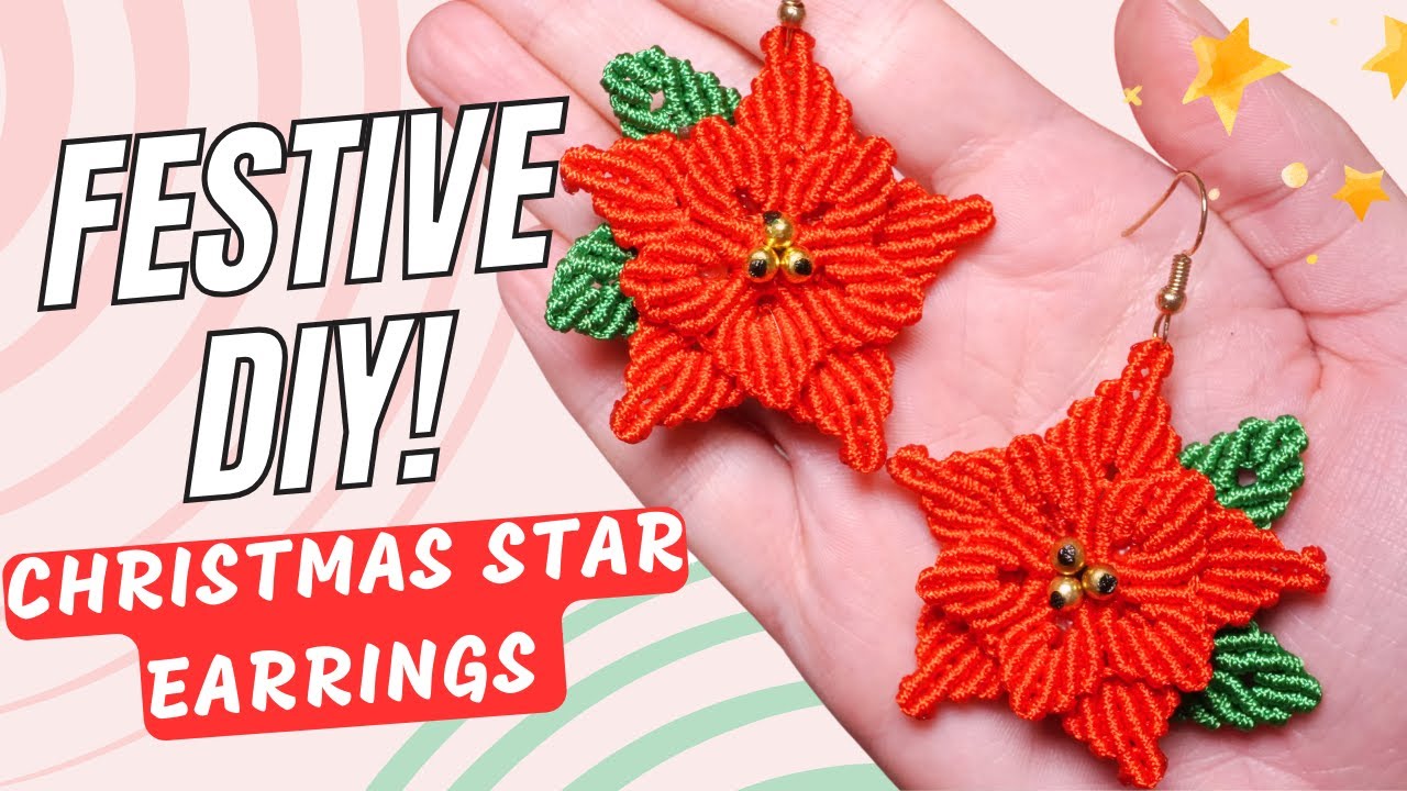 Make These Stunning Christmas Earrings! Macrame Tutorial - YouTube