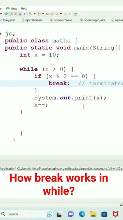 Break in while java | Interview questions campus - YouTube