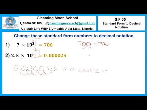 SF 05 Standard Form to Decimal Notation - YouTube
