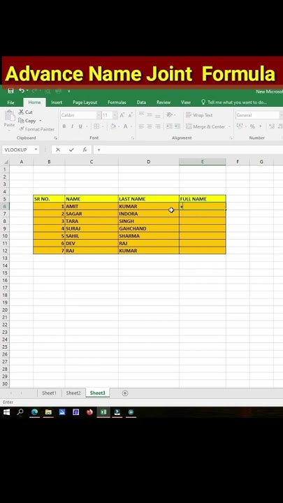 How To Formula Joint Name On Excel #shorts #shortvideo #short #excel #shortviral - YouTube