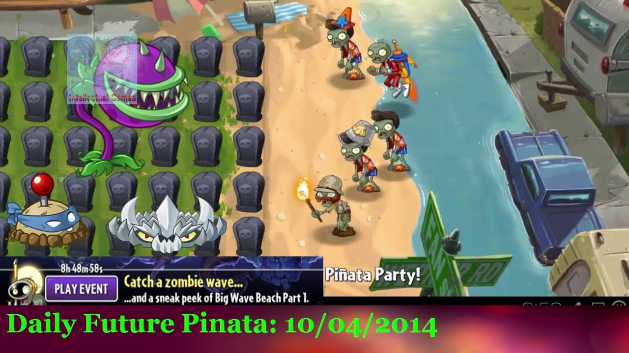 Plants vs Zombies 2 - Pinata 11/10/14 Beach Teaser's Pinata Party Hard ...