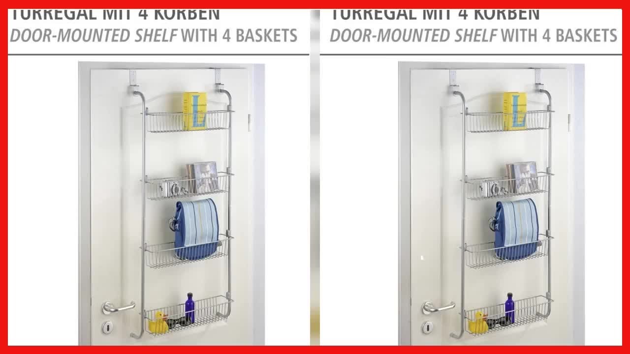 WENKO 4340033100 Door Rack with 4 compartments, 19.7 x 42.9 x 5.5 inch ...