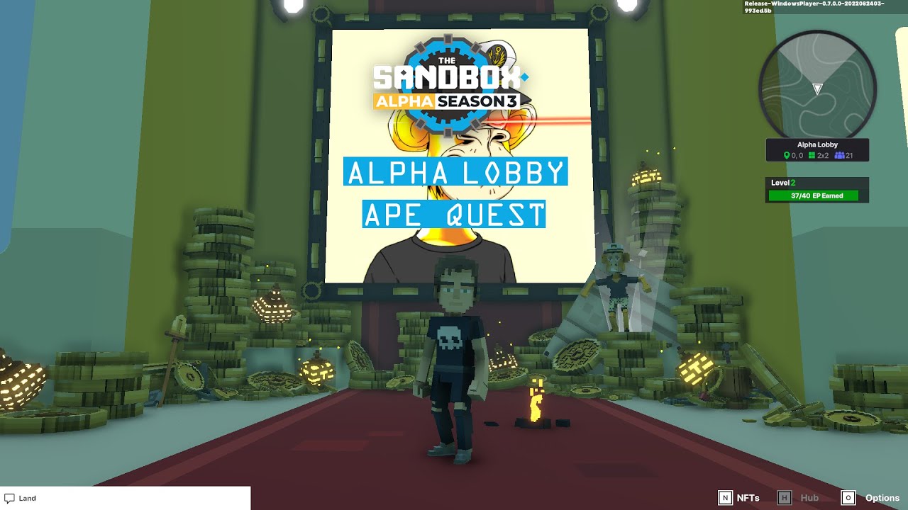 The Sandbox Alpha Season 3 ALPHA LOBBY QUEST #3 - APE QUEST - YouTube