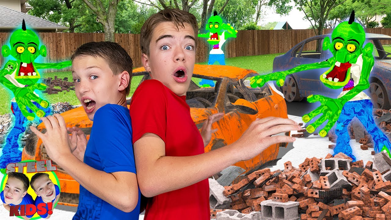 Zombie Plague! We Are The Last Kids On Earth! | Steel Kids - YouTube