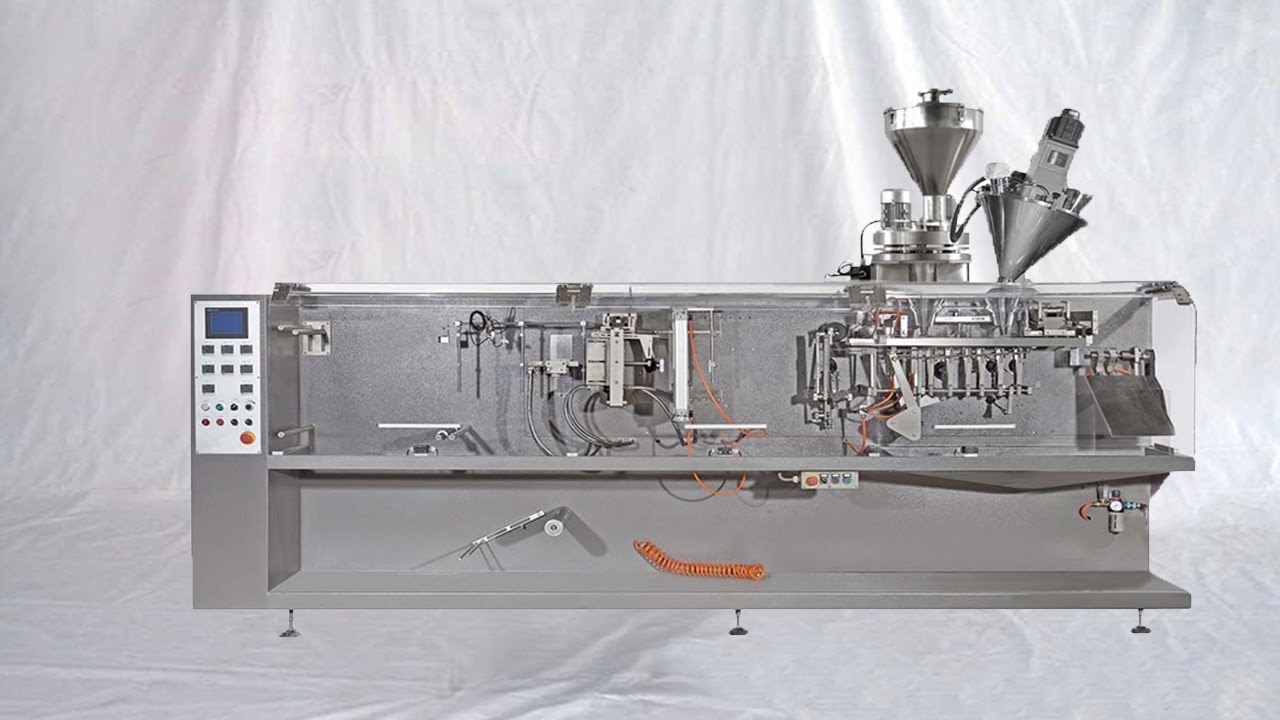 HFFS packaging powder machine two filling nozzles bags forming filling ...