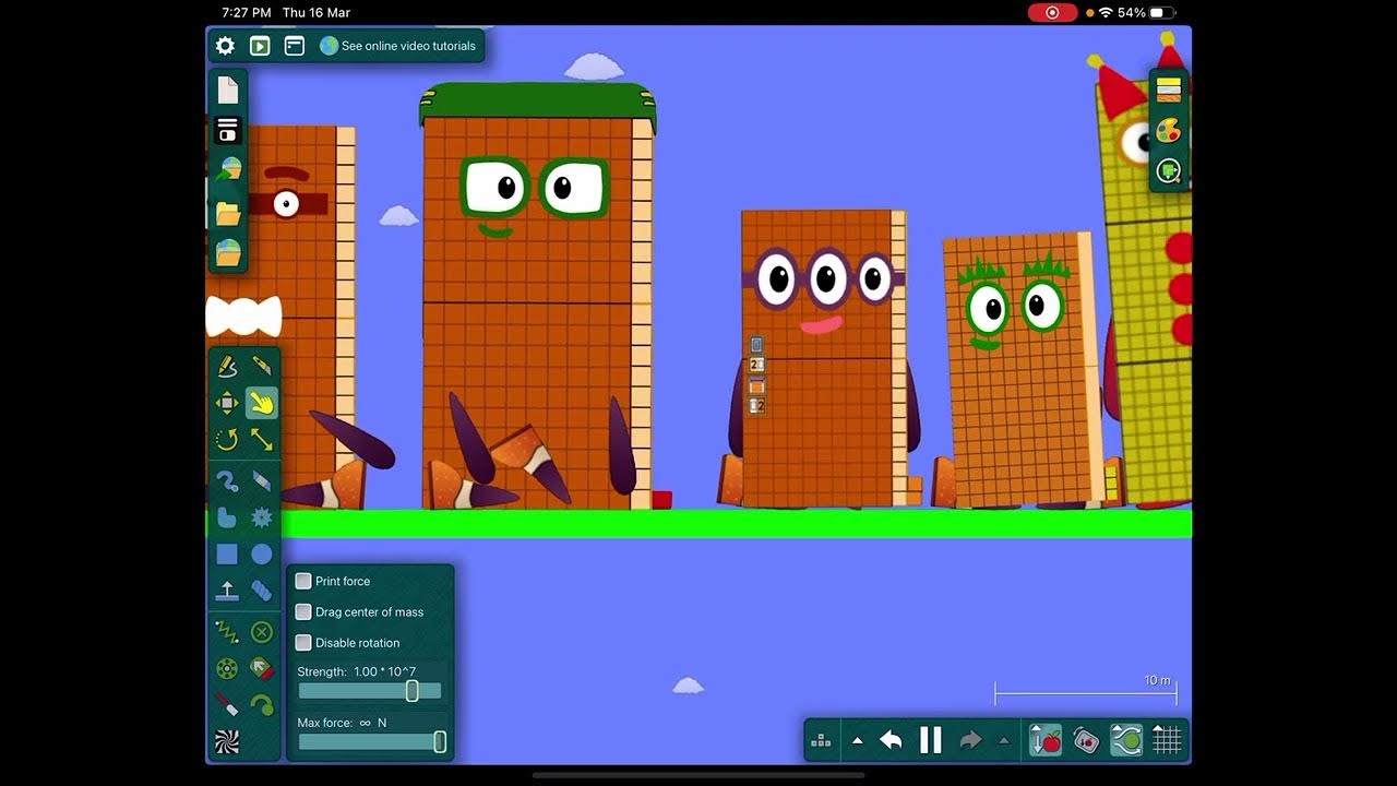 Algodoo numberblocks 200 to 1 million - YouTube