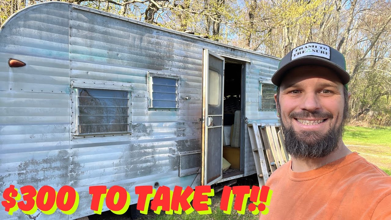 Paid $300 To Take Vintage Camper // Scrap Yard Trip // Junk Removal ...