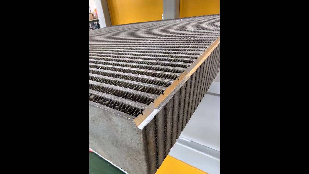 Radiator Core Chamfering Process video - YouTube