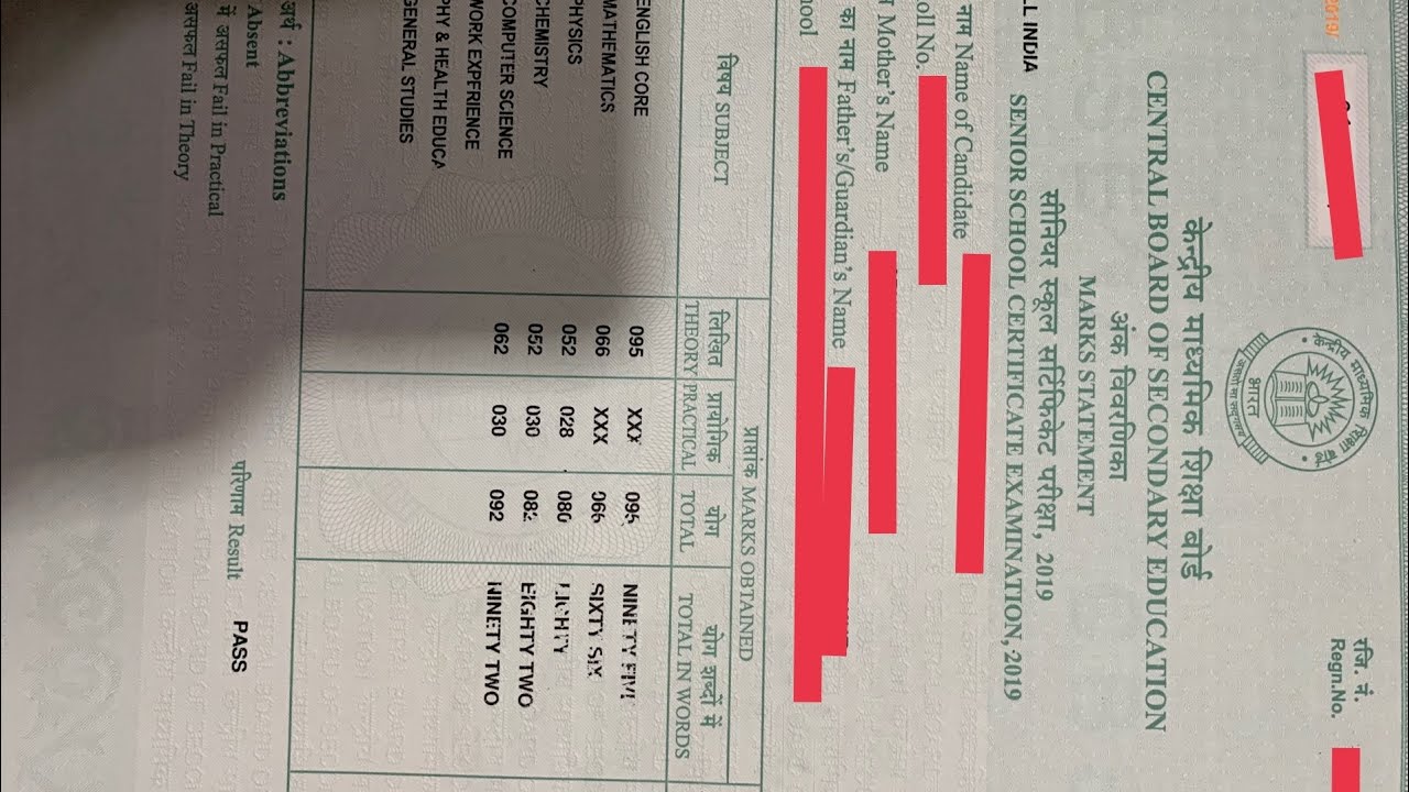 CBSE class 12th original certificate, marksheet, 2019 #2019 #cbse # ...