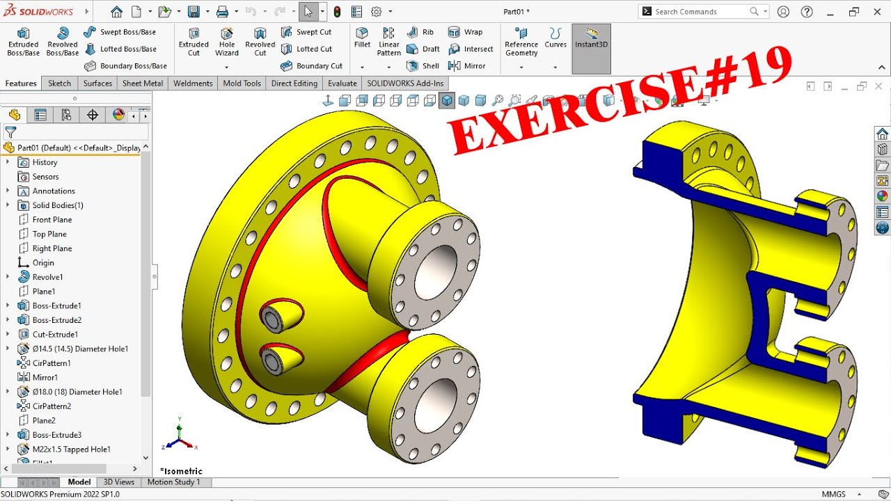 Solidworks Exercise Tutorial Exercise19 Hindi Youtube
