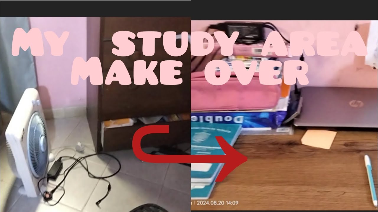 my study area makeover - YouTube