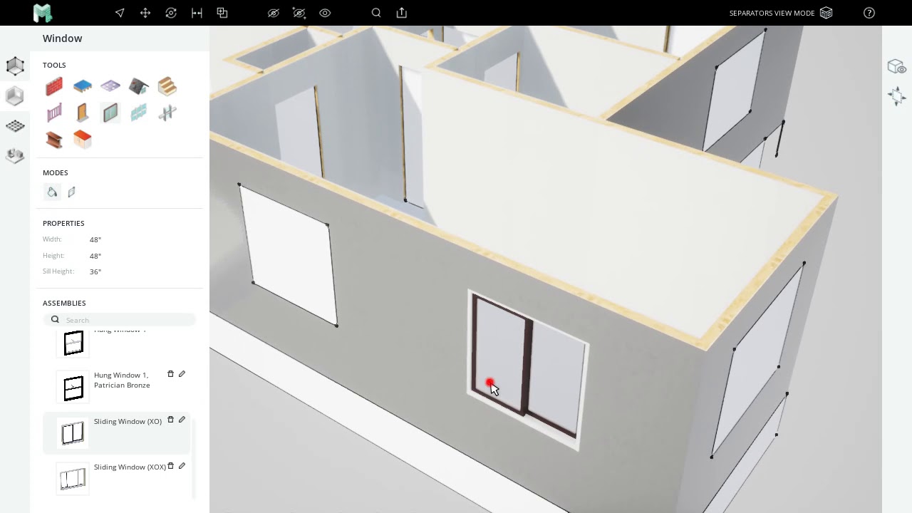 Modumate Tutorials Ch.2 Separators Host Windows onto Massing Graph ...